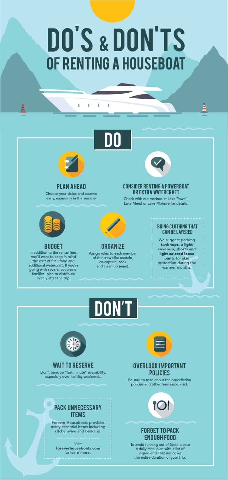 [Infographic] Do’s and Don’ts of Renting a Houseboat - Cottonwood Cove
